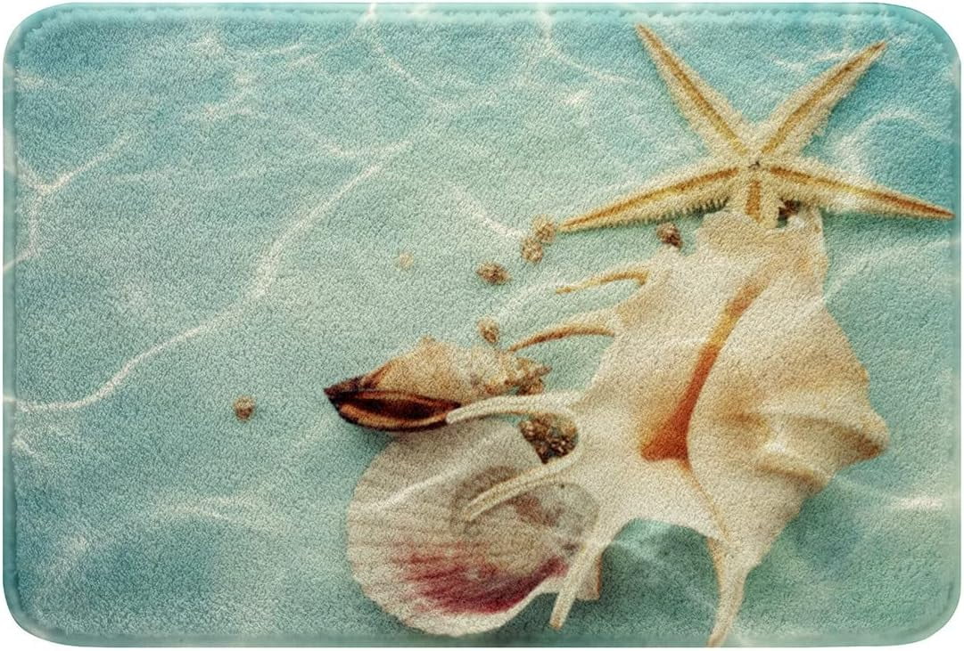 Hawaii Beach Area Rug Blue Ocean Bath Rugs Ocean Waves Bath Mat For ...