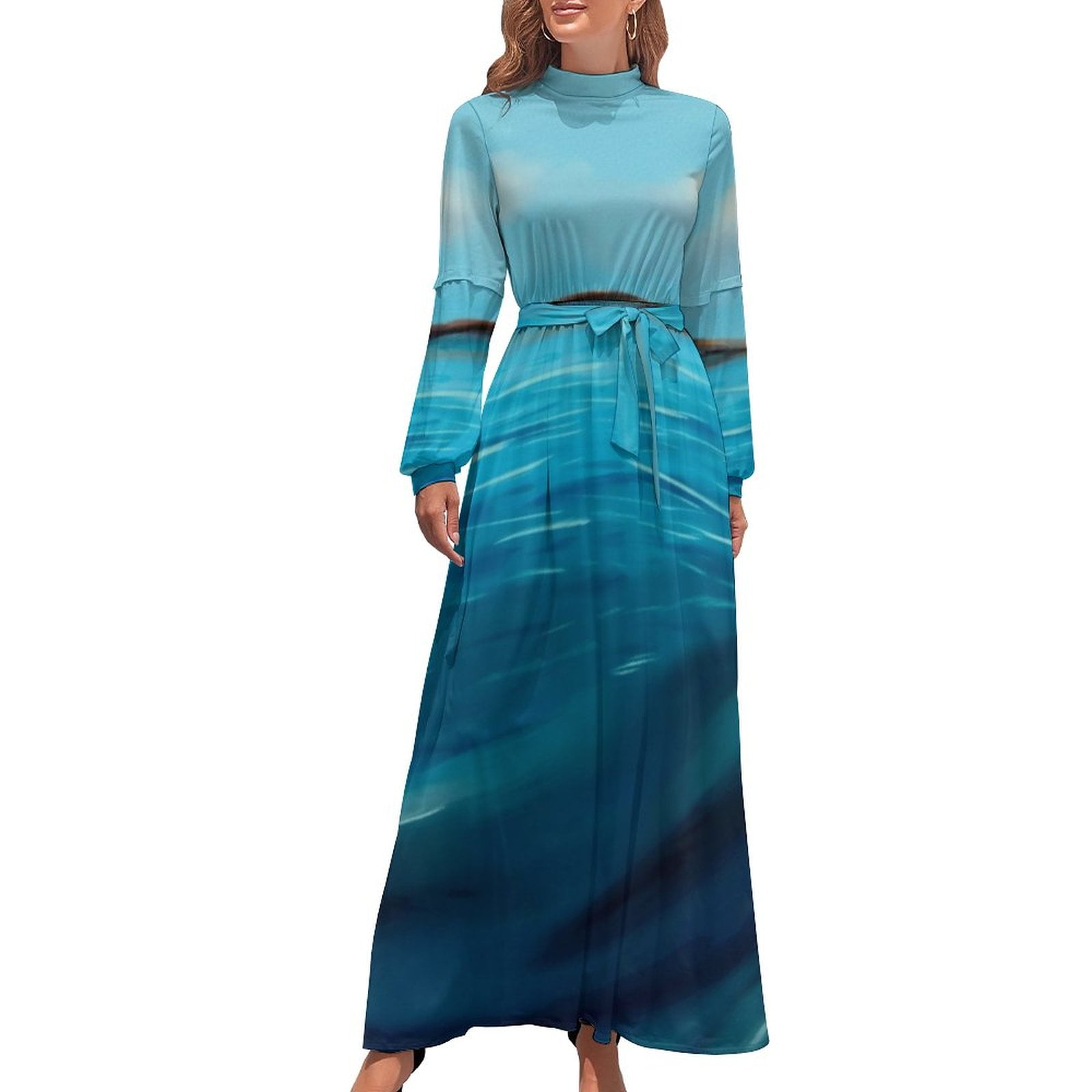 Hawaii Beach Dress Palm Tree Pirnt Party Maxi Dress Street Wear Boho ...