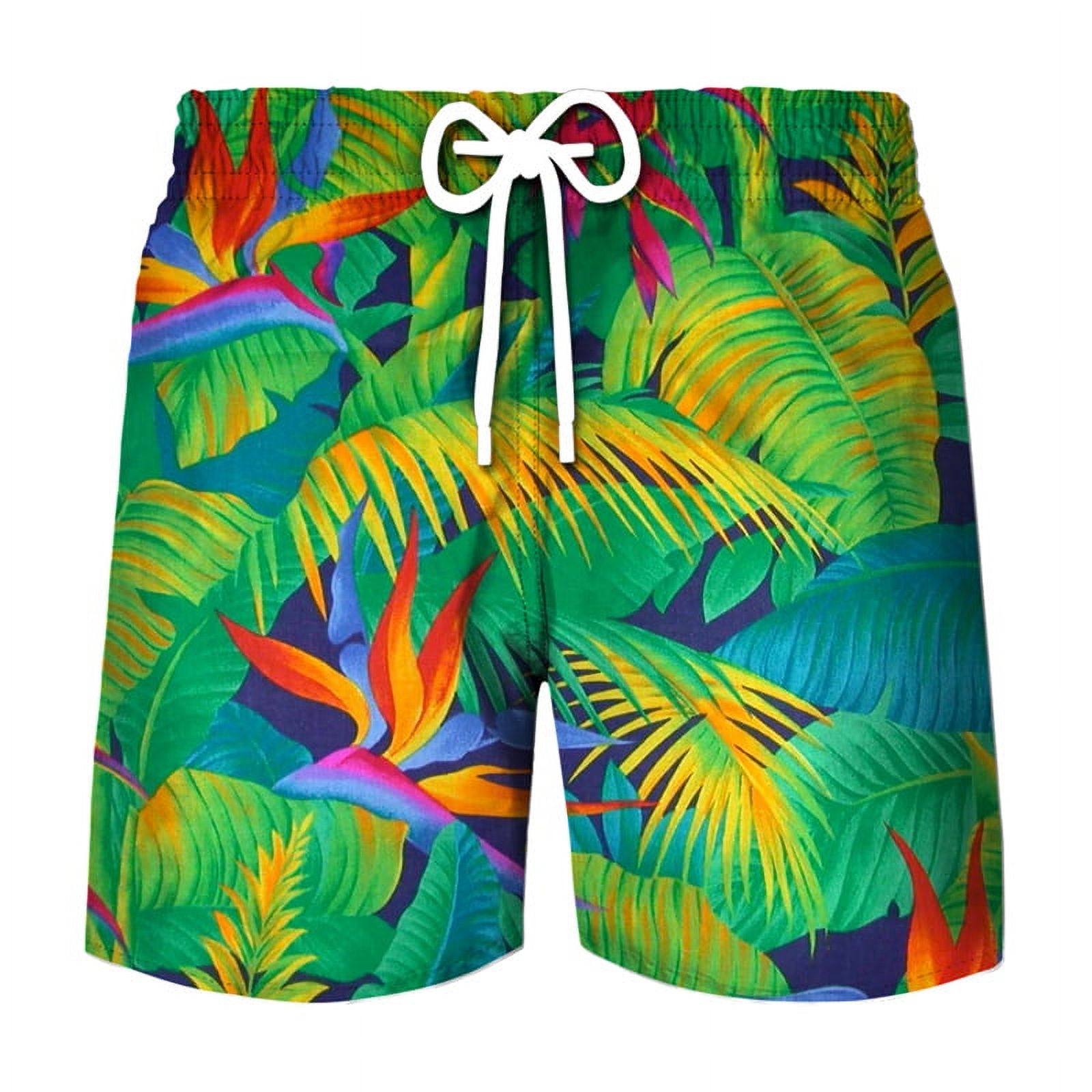 Hawaii Beach Gay Men's Floral Cute Board Shorts Coconut Tree Surfing ...