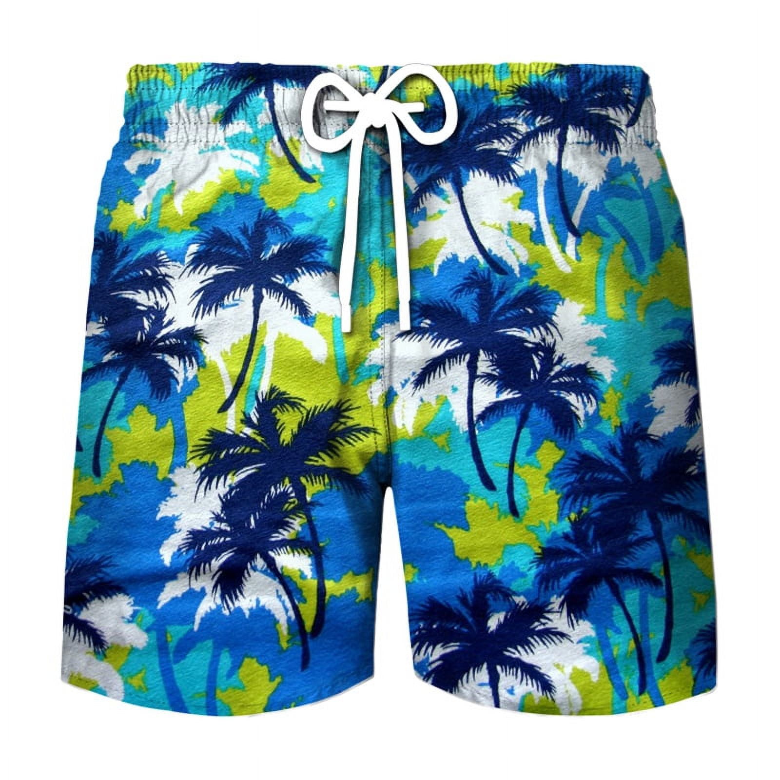 Hawaii Beach Gay Men's Floral Cute Board Shorts Coconut Tree Surfing ...