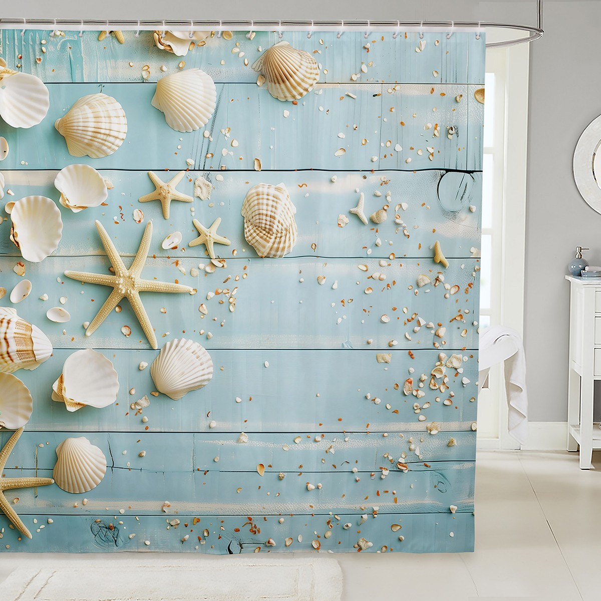 Hawaii Beach Shower Curtain Summer Holiday Bathroom Curtain,Ocean Sea ...