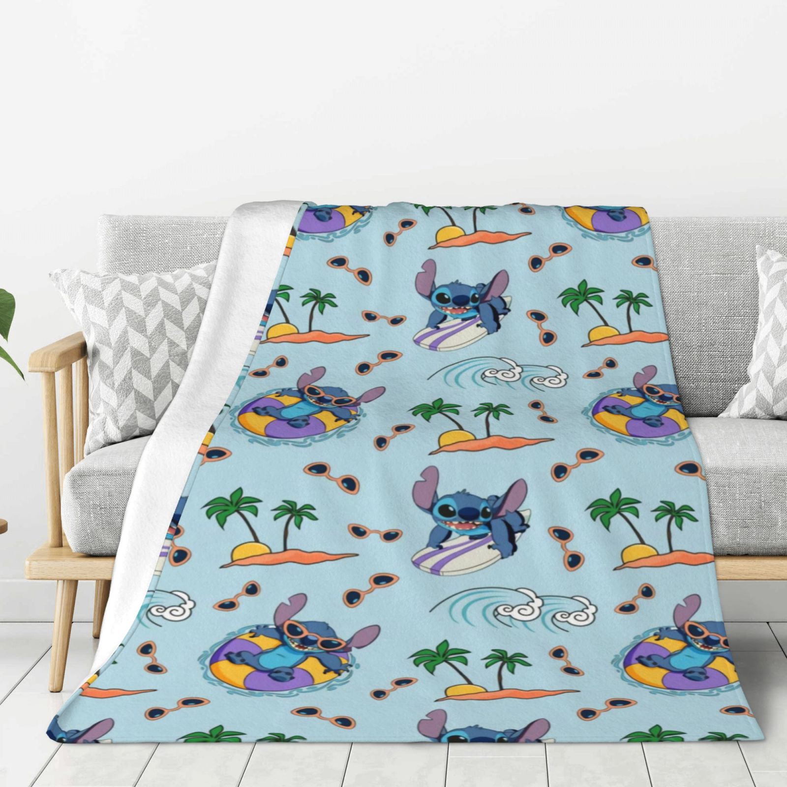 Hawaii Beach Surfing S-titch Throw Blanket for Couch - Soft Cozy ...