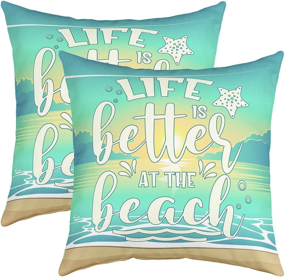 Hawaii Beach Throw Pillow Covers 18x18 Inch 1Pcs, Sea Ocean Themed ...