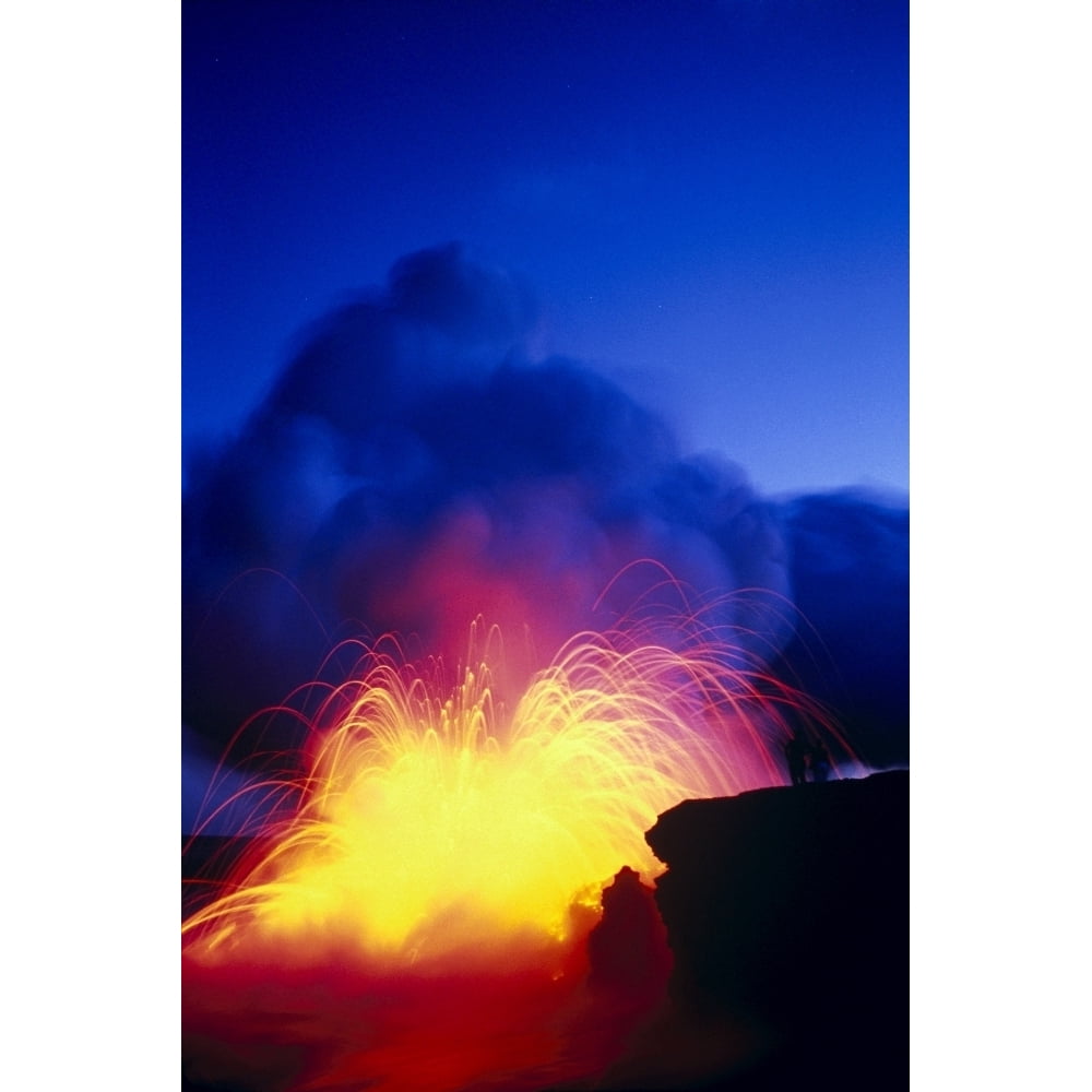 Hawaii Big Island Hawaii Volcanoes National Park Lava Explodes As Flow ...