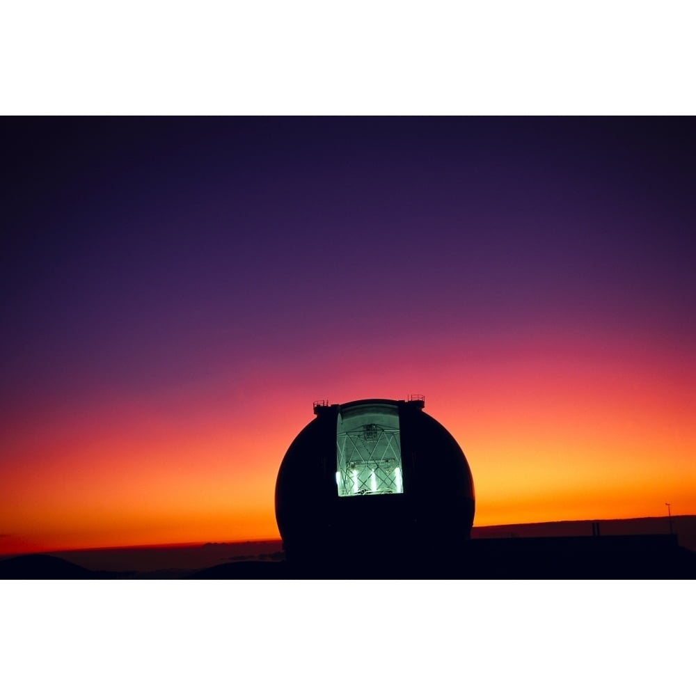Hawaii Big Island Mauna Kea Keck Observatory Purple/Orange Sky Sunset ...