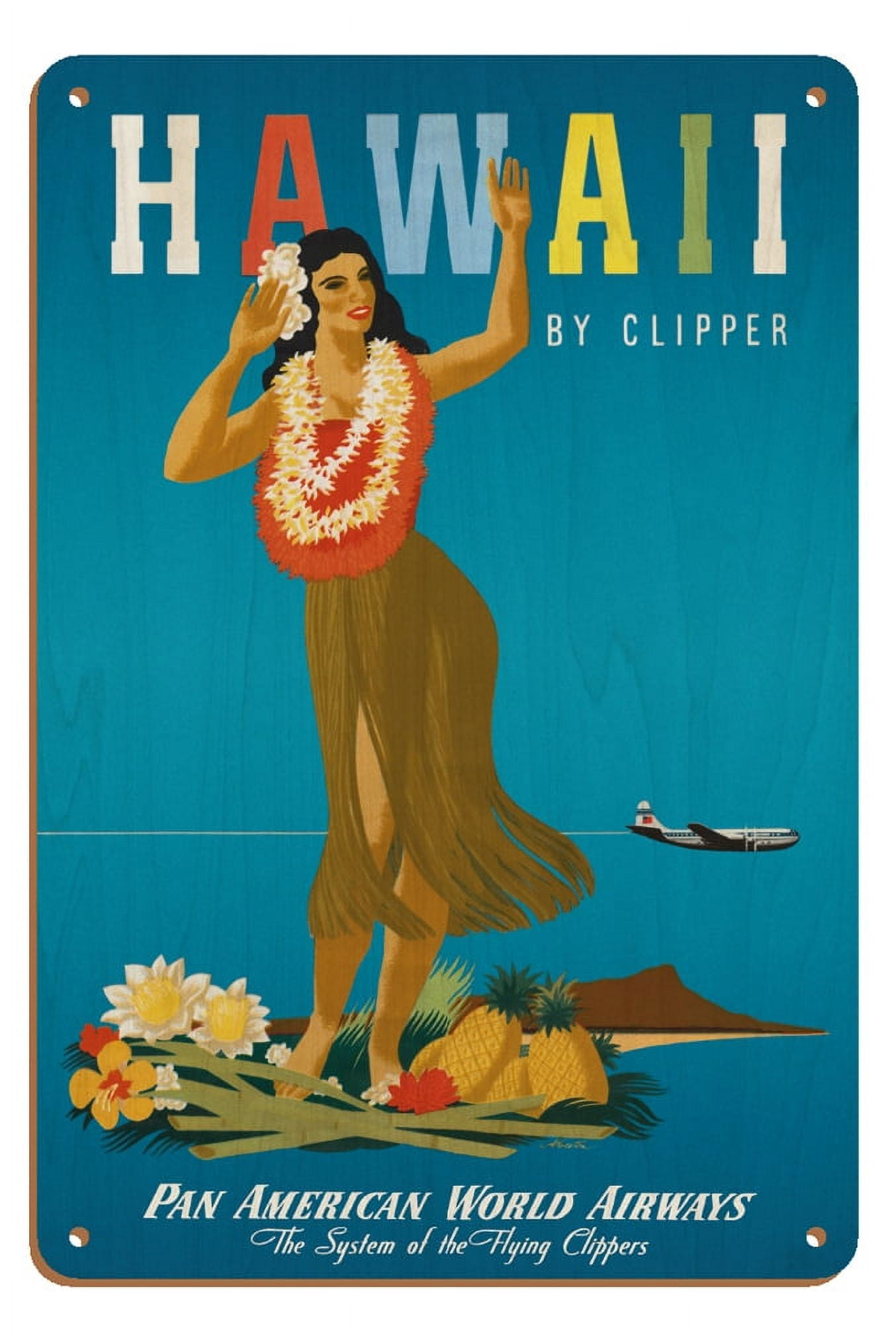 Hawaii By Clipper - Hawaiian Hula Girl - Pan American World Airways ...