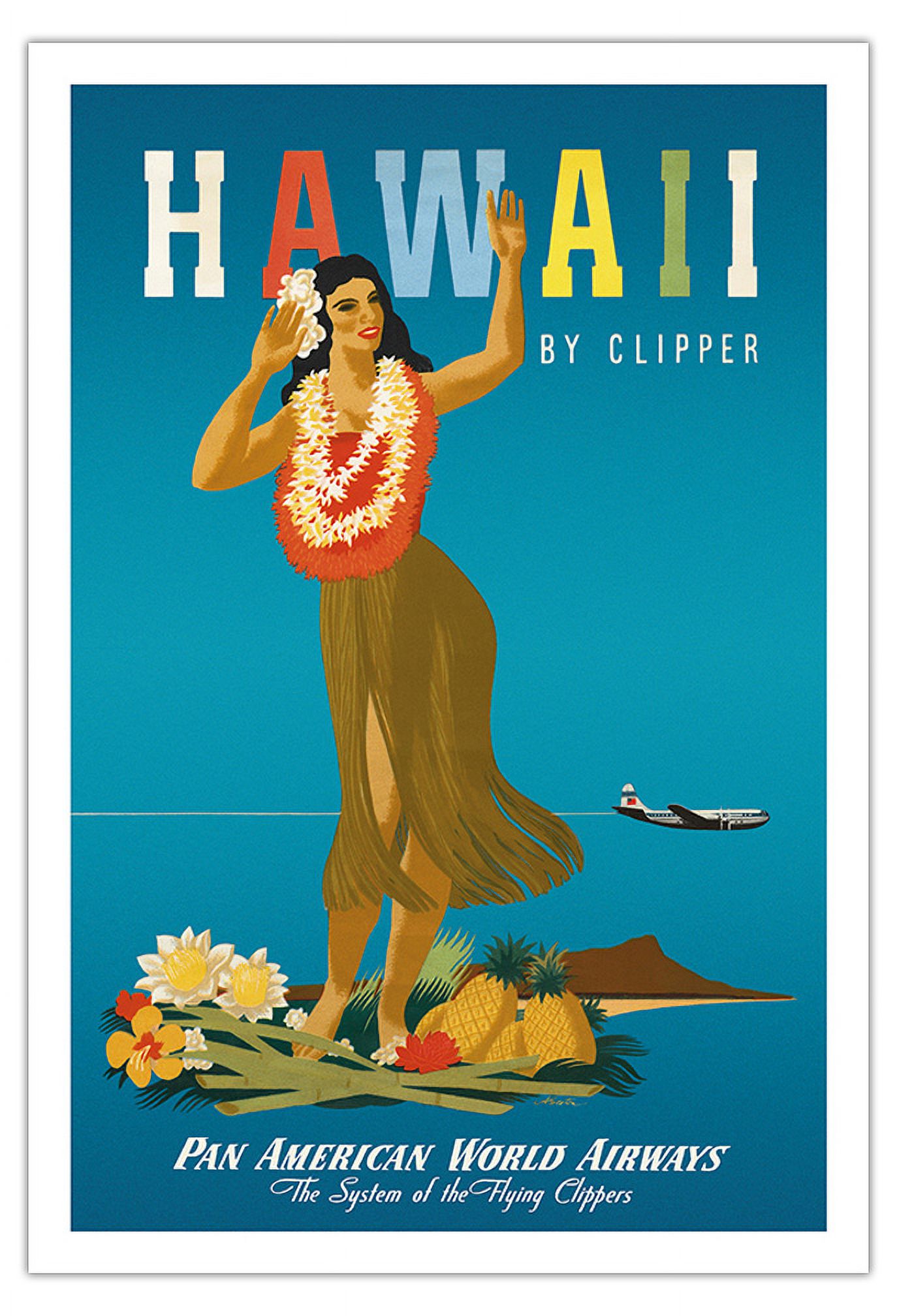 Hawaii By Clipper - Hawaiian Hula Girl - Pan American World Airways ...