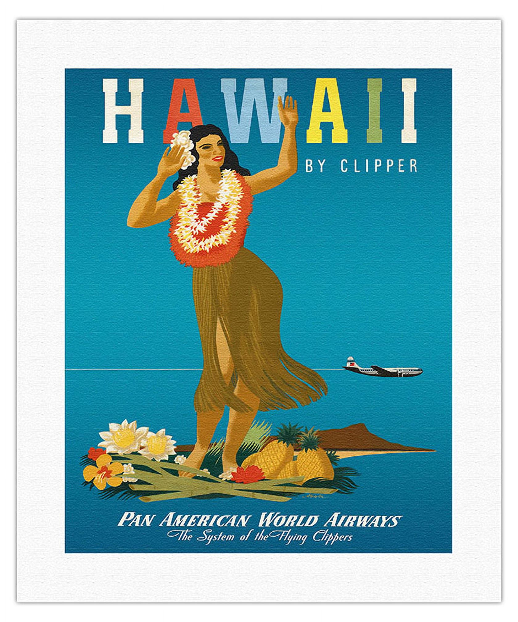 Hawaii By Clipper - Hawaiian Hula Girl - Pan American World Airways ...
