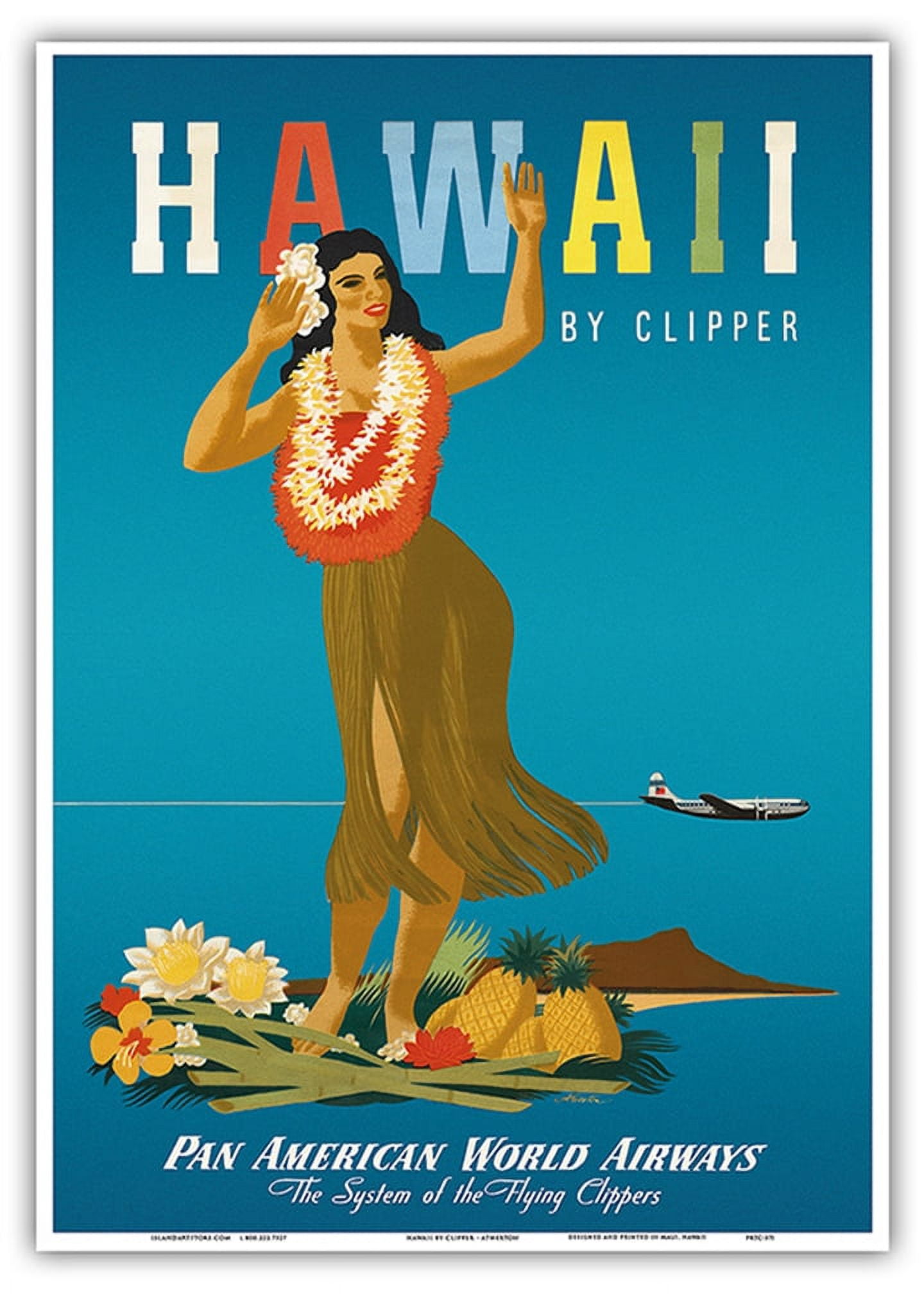 Hawaii By Clipper - Hawaiian Hula Girl - Pan American World Airways ...