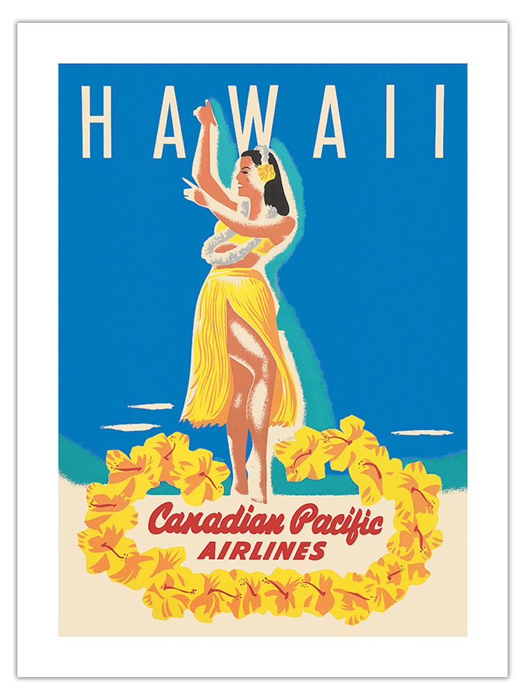Hawaii - Canadian Pacific Air Lines - Hawaiian Hula Dancer - Vintage ...