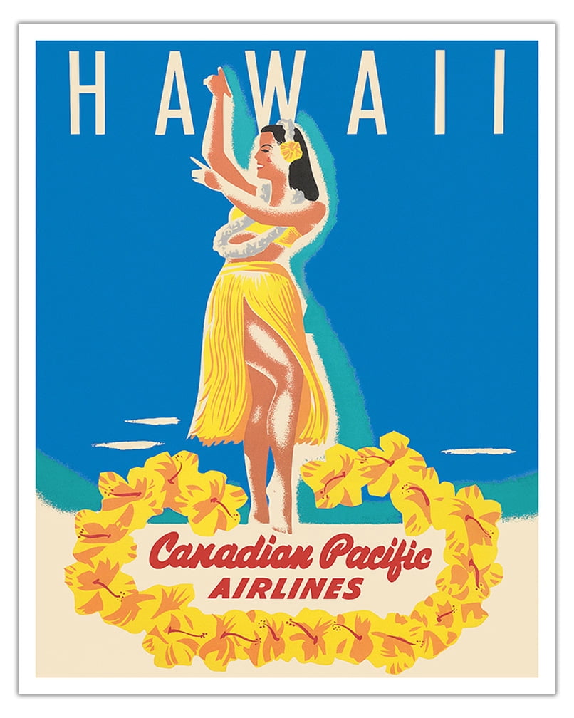 Hawaii - Canadian Pacific Air Lines - Hawaiian Hula Dancer - Vintage ...