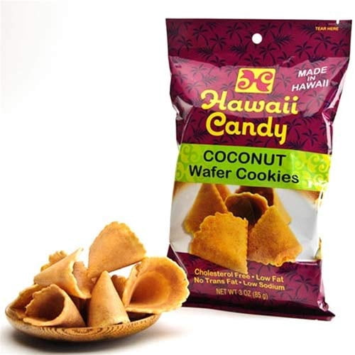 Hawaii Candy Crispy Coconut Wafer Cookies 3 Ounce No Trans Fat, Low ...