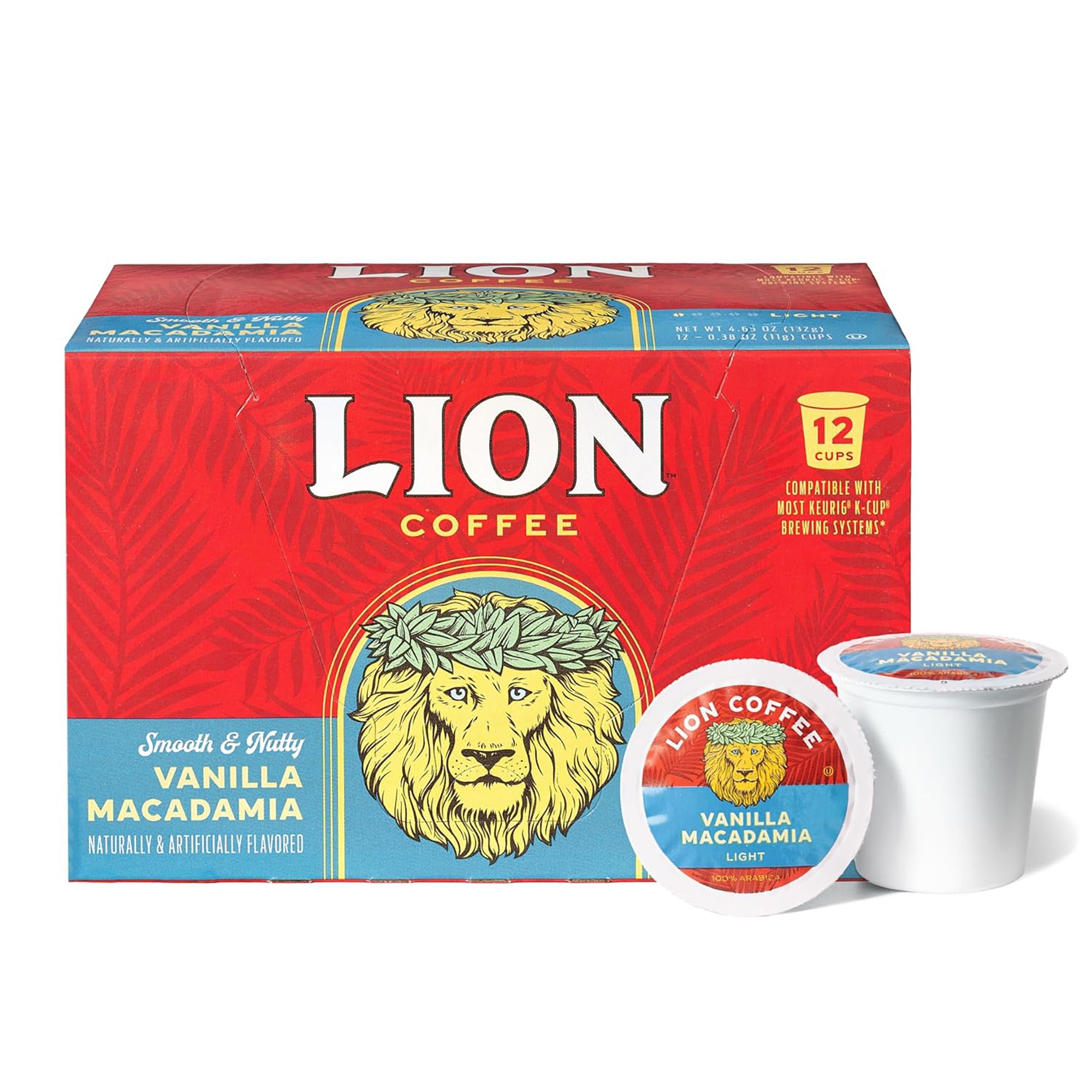 Lion Brand Hawaiian Islands Vanilla Macadamia Nut Coffee, K-Cup, 12 ...