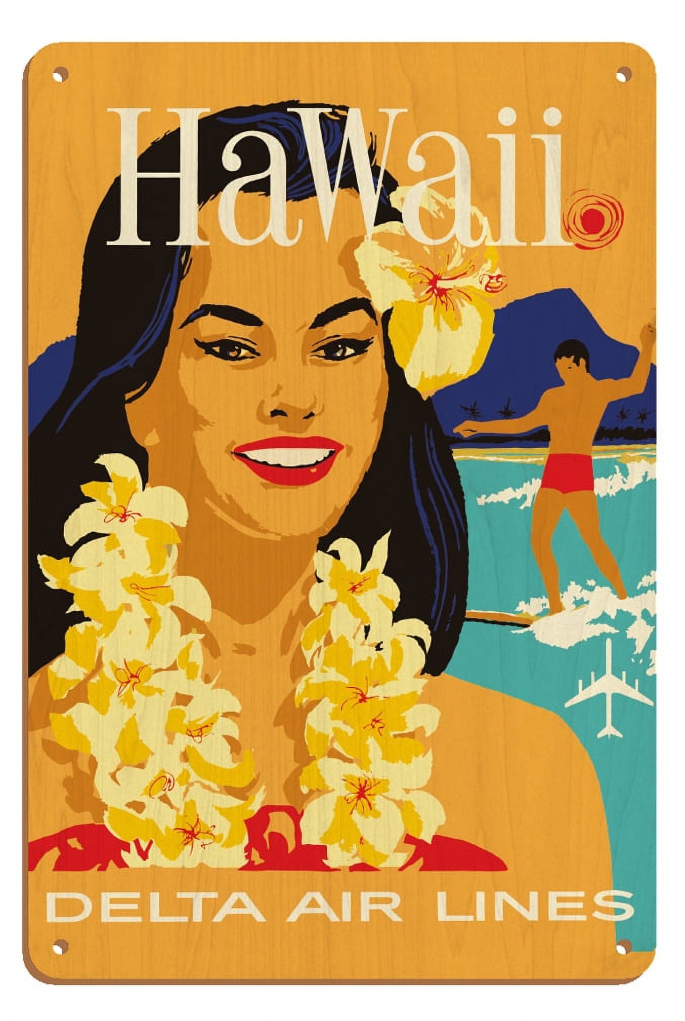 Hawaii - Delta Air Lines - Hawaiian Island Girl wearing a Flower Lei ...