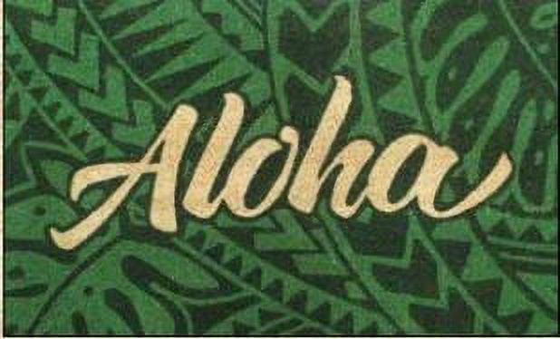 The Islander Group Hawaii Doormat 30x18 Aloha Tribal Green PVC Backing ...