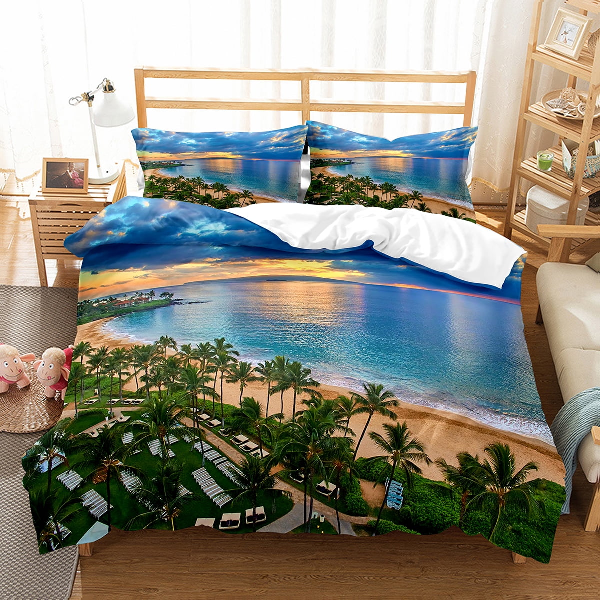 Hawaii Duvet Cover Set Beach Sea Quilt Cover For Kids Boys Bedding Set ...