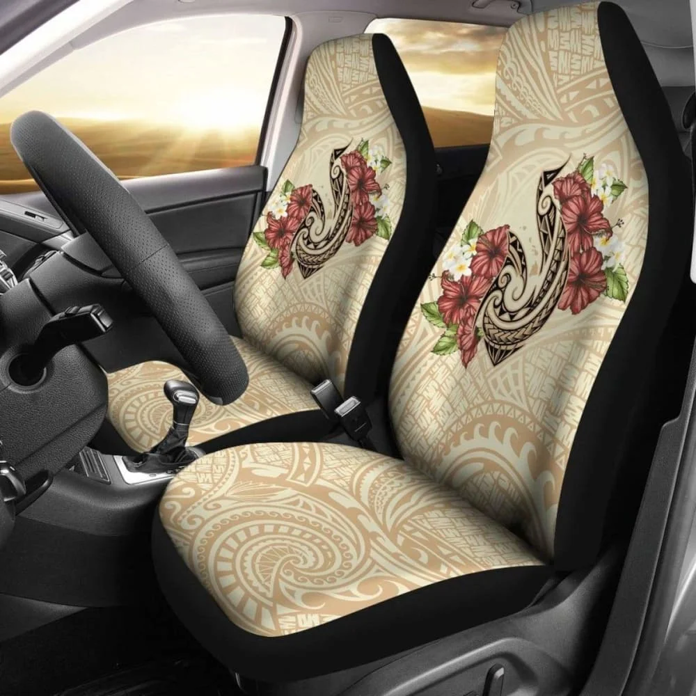 Hawaii Fish Hook Hibiscus Plumeria Polynesian Car Seat Covers Pack of 2 ...