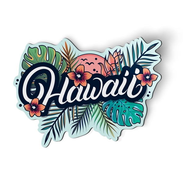 Hawaii Floral Aloha Pretty Islands - 5.5" Magnet for Car Locker ...