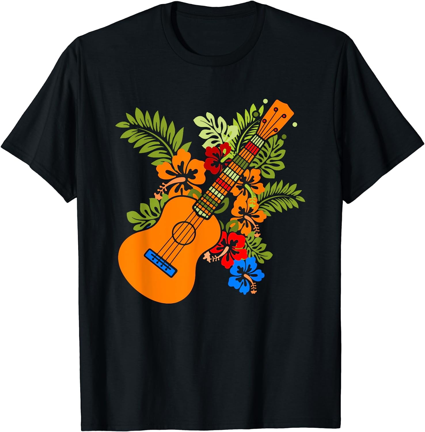 Hawaii Floral Uke Ukulele - Flower Aloha Ukulele T-Shirt - Walmart.com