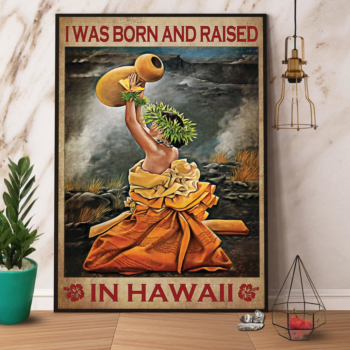 Hawaii Girl Was Born And Raised In Hawaii Paper Poster No Frame 11 x 17 ...