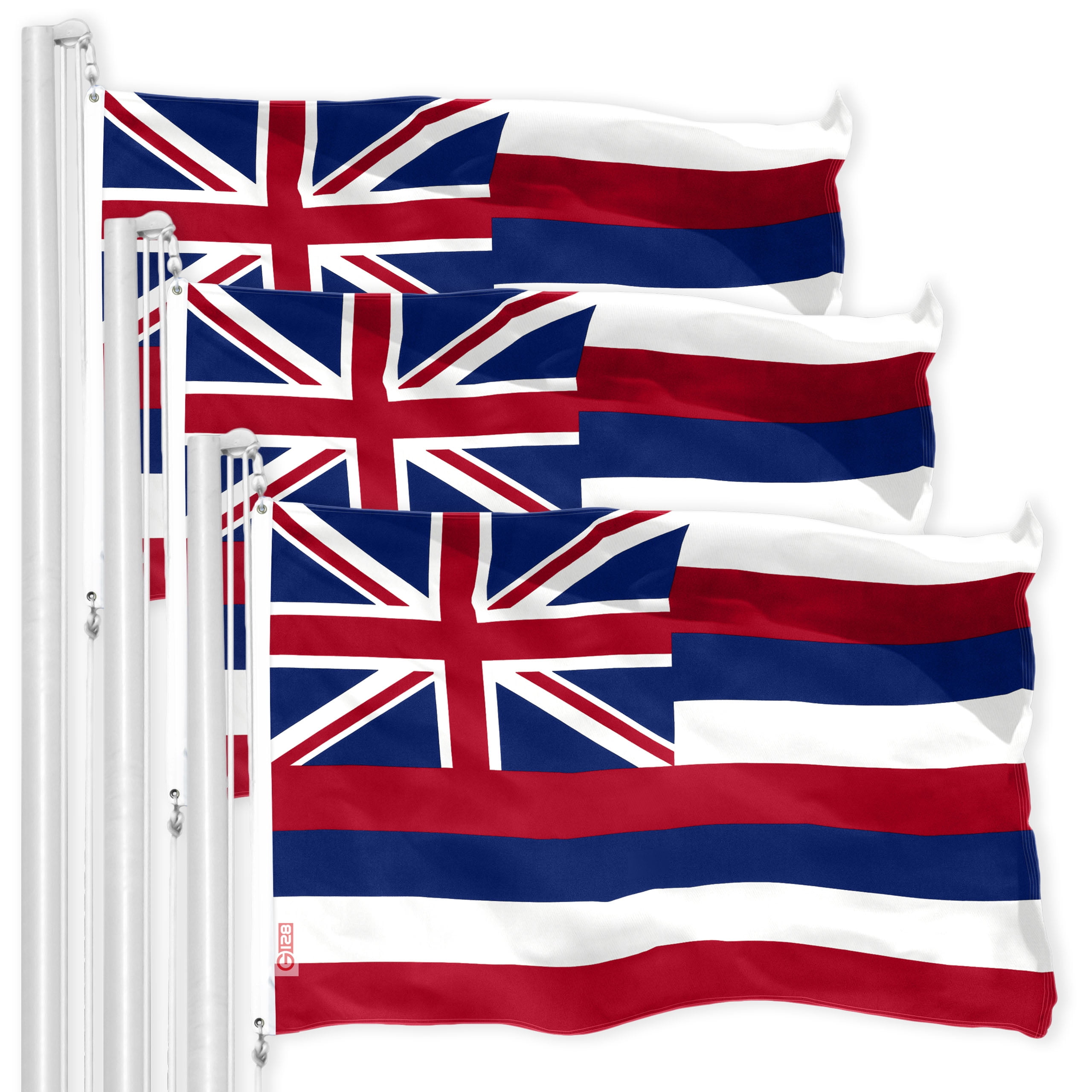 Hawaii HI State Flag 3x5FT 3-Pack 150D Printed Polyester By G128 ...