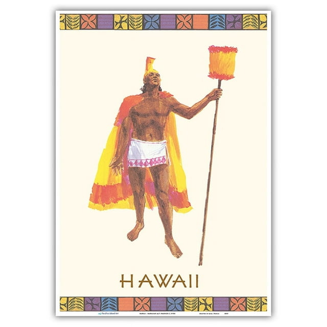 Hawaii - Hawaiian Aliʻi Warrior - Feathered Helmet (Mahiole) and Cloak ...