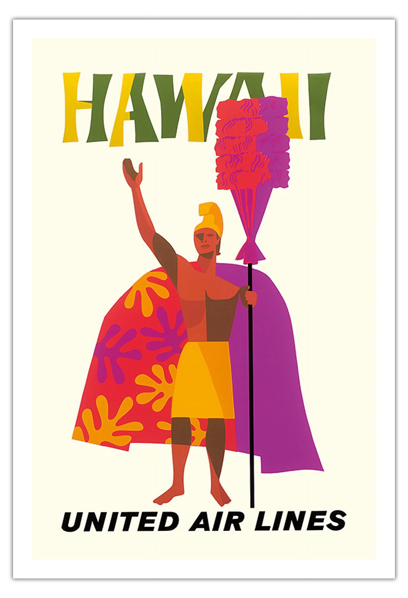 Hawaii - Hawaiian Chief (Ali’i) with a Royal Feathered Standard (Kahili ...