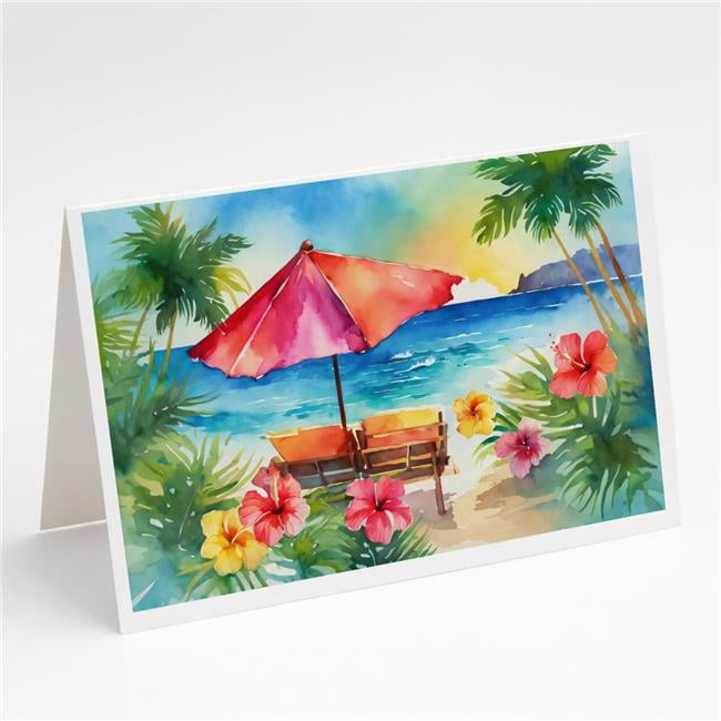 Hawaii Hawaiian Hibiscus in Watercolor Greeting Cards and Envelopes ...