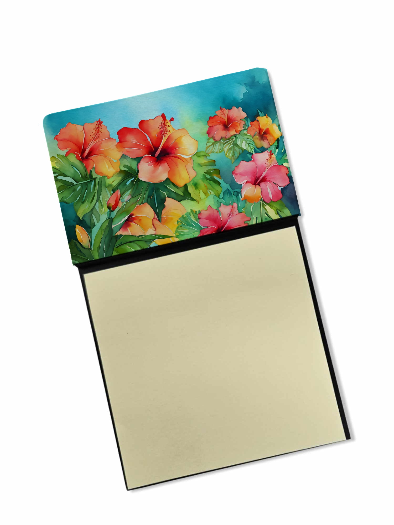 Hawaii Hawaiian Hibiscus in Watercolor Sticky Note Holder 3.25 in x 5. ...