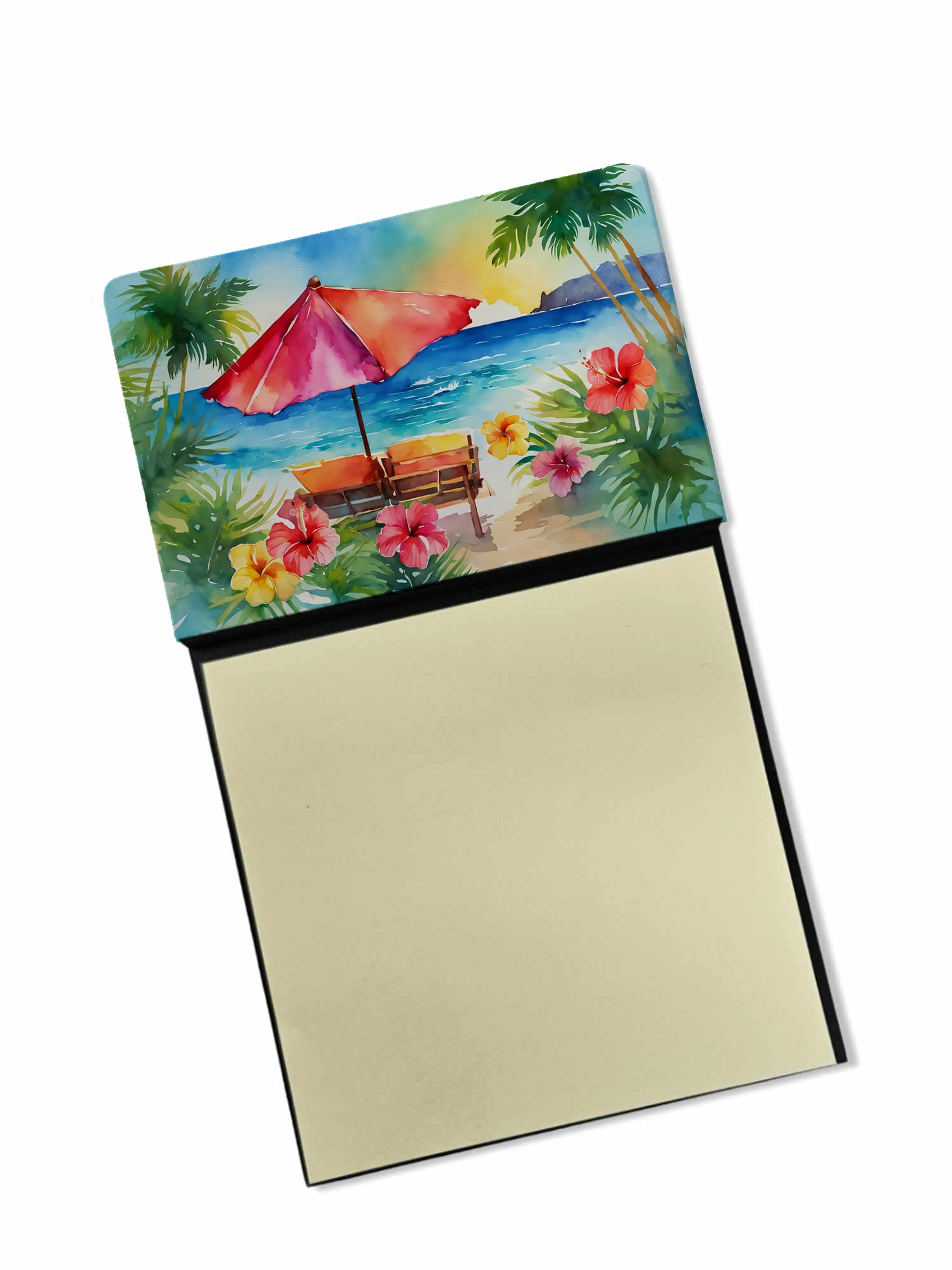Hawaii Hawaiian Hibiscus in Watercolor Sticky Note Holder 3.25 in x 5. ...
