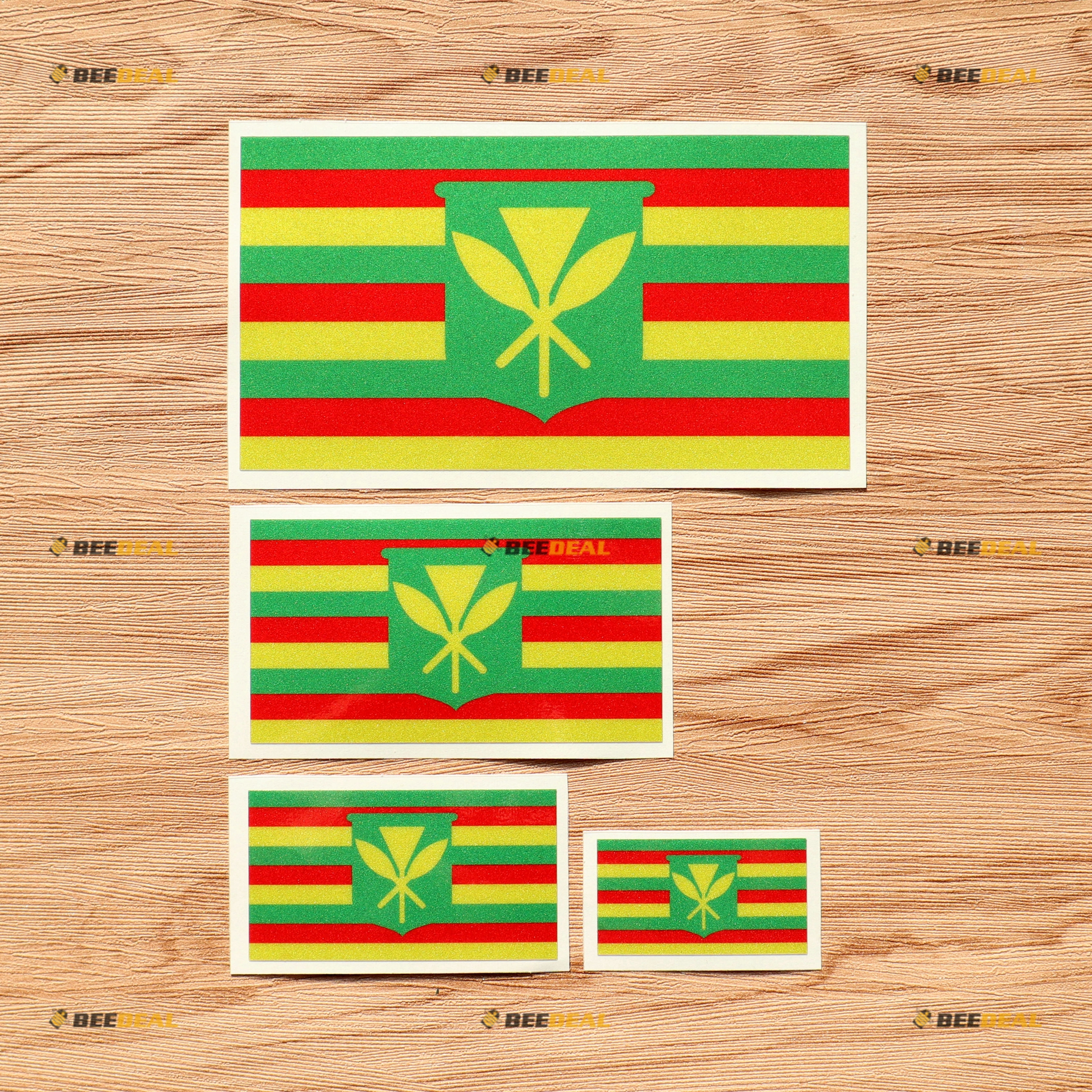 Hawaii Hi Kanaka Maoli Flag Decal Vinyl Sticker - 4 Pack Reflective, 2 ...
