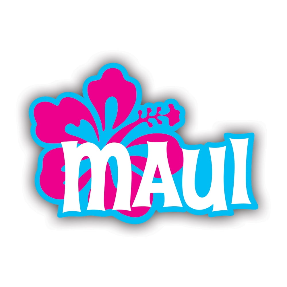 Hawaii Hibiscus Maui Sticker Decal - Self Adhesive Vinyl - Weatherproof ...