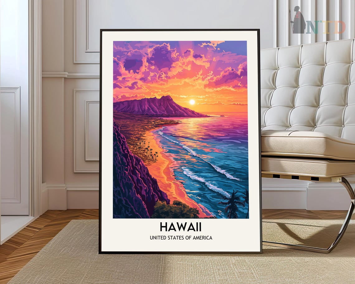 Hawaii Honolulu Travel Poster, Honolulu Hawaii Travel Poster Print ...