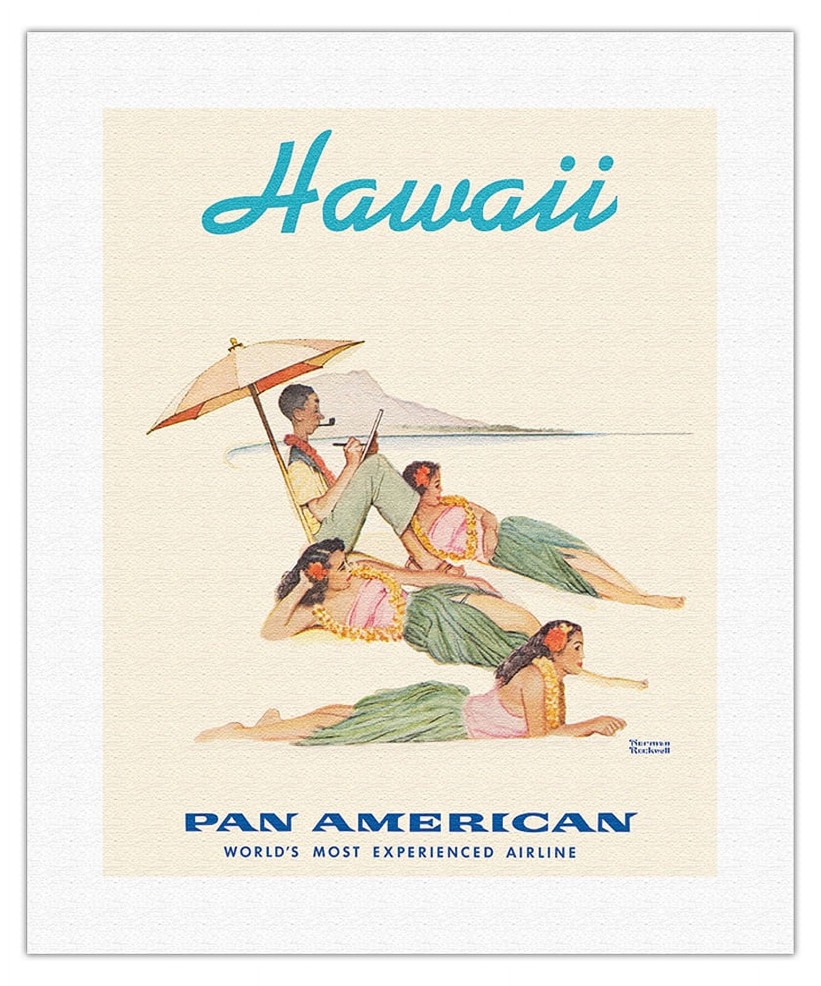 Hawaii - Hula Dancers - Vintage Travel Poster by Norman Rockwell c.1956 ...
