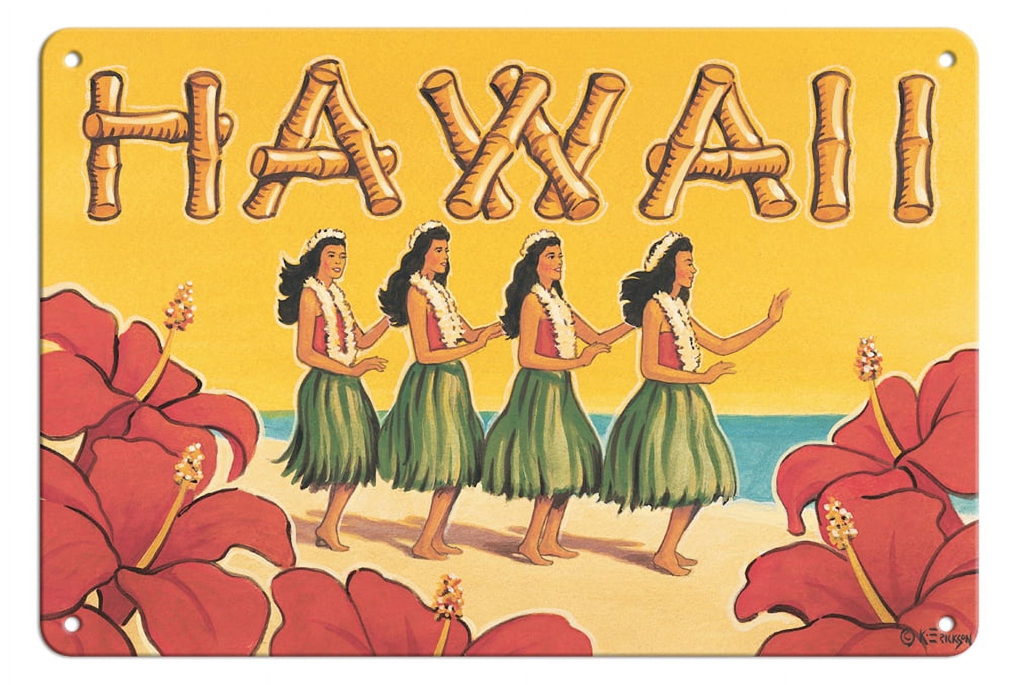 Hawaii - Hula Dancers - Vintage Hawaiian Travel Poster by Kerne ...