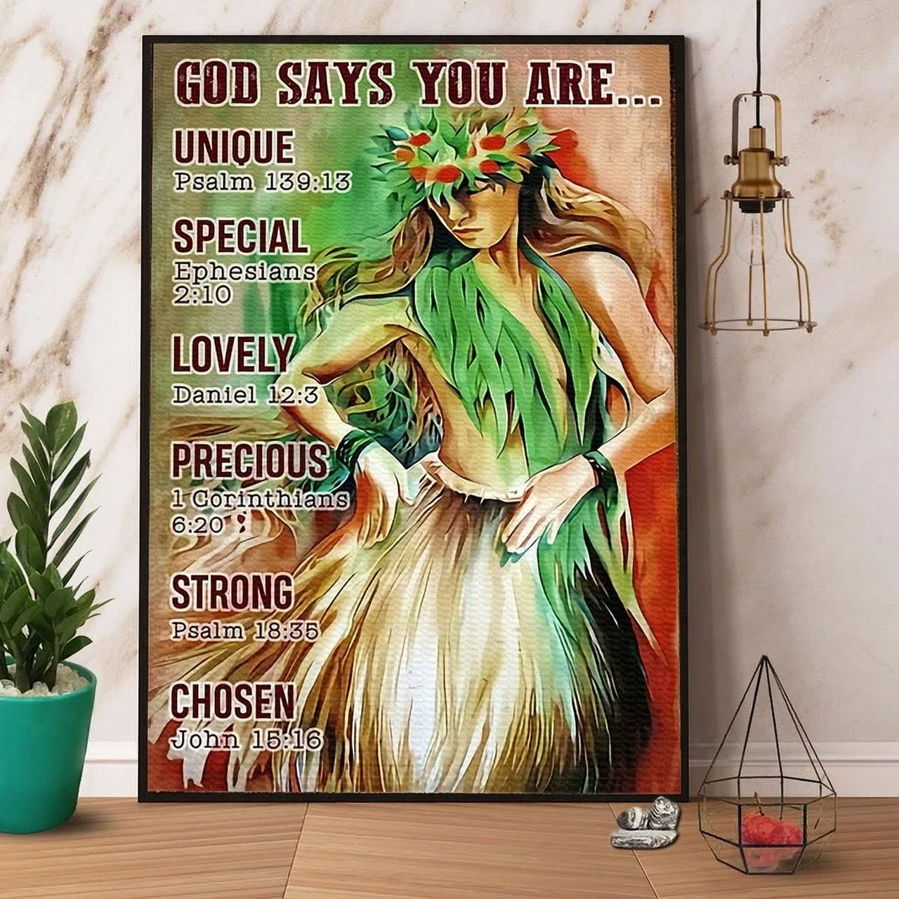 Hawaii Hula God Says You Are Unique Special Dance Lovely Girl Vertical ...