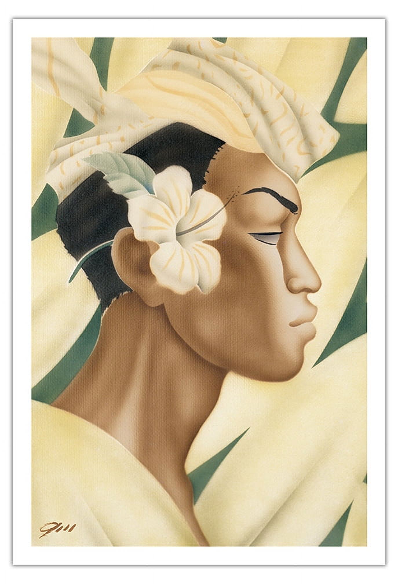 Hawaii Islander Native Man - Vintage Hawaiian Airbrush Art by Gill c ...