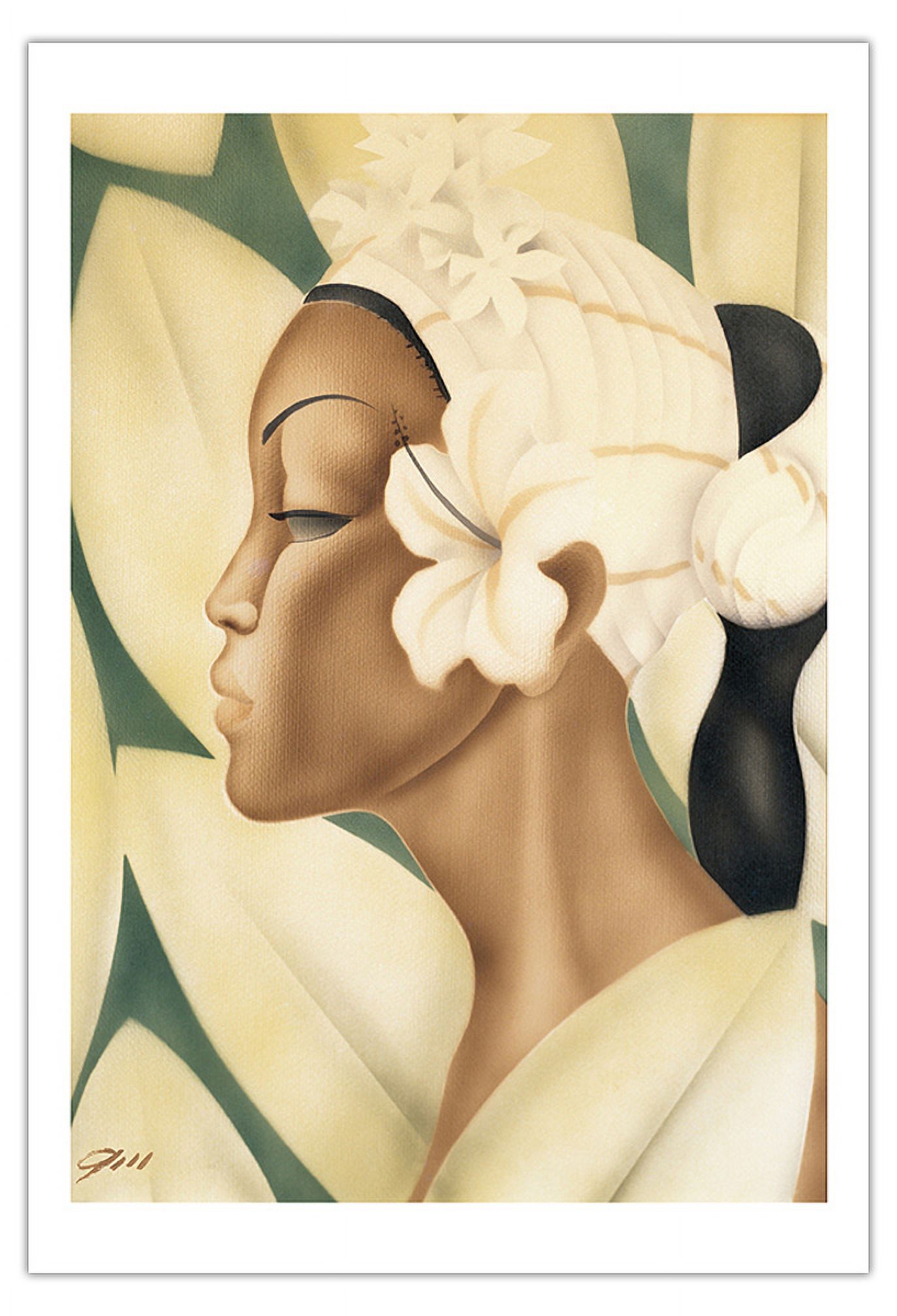 Hawaii Islander Native Woman - Vintage Hawaiian Airbrush Art by Gill c ...