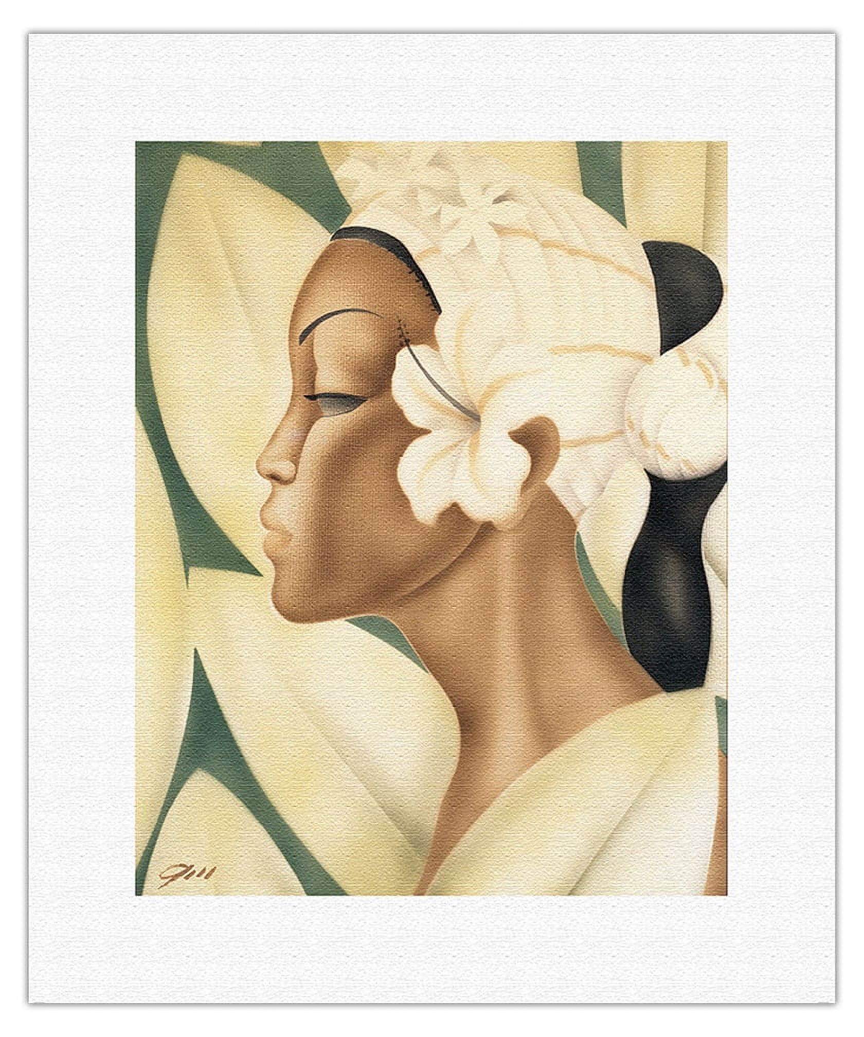 Hawaii Islander Native Woman - Vintage Hawaiian Airbrush Art by Gill c ...