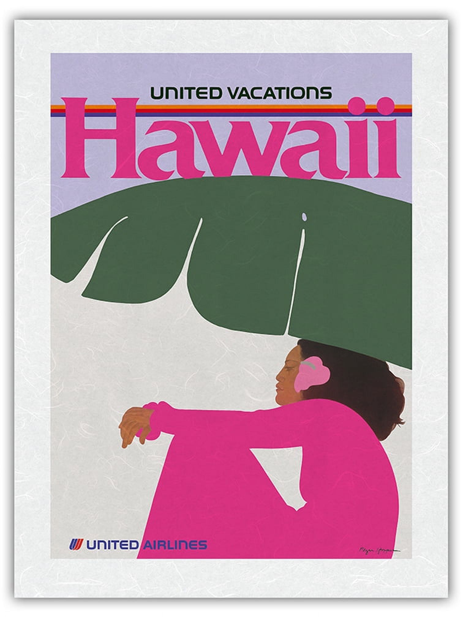 Hawaii - Lady in Pink - United Air Lines - Vintage Airline Travel ...