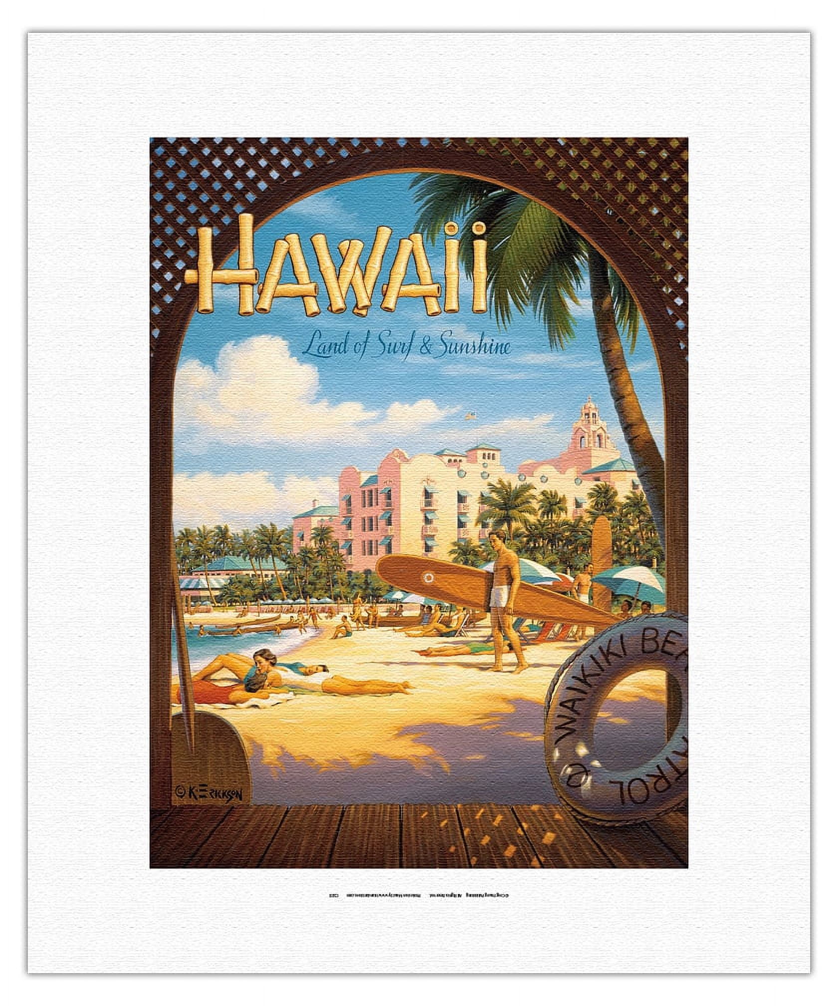 Hawaii Land of Surf & Sunshine - Waikiki Beach - Royal Hawaiian Hotel ...