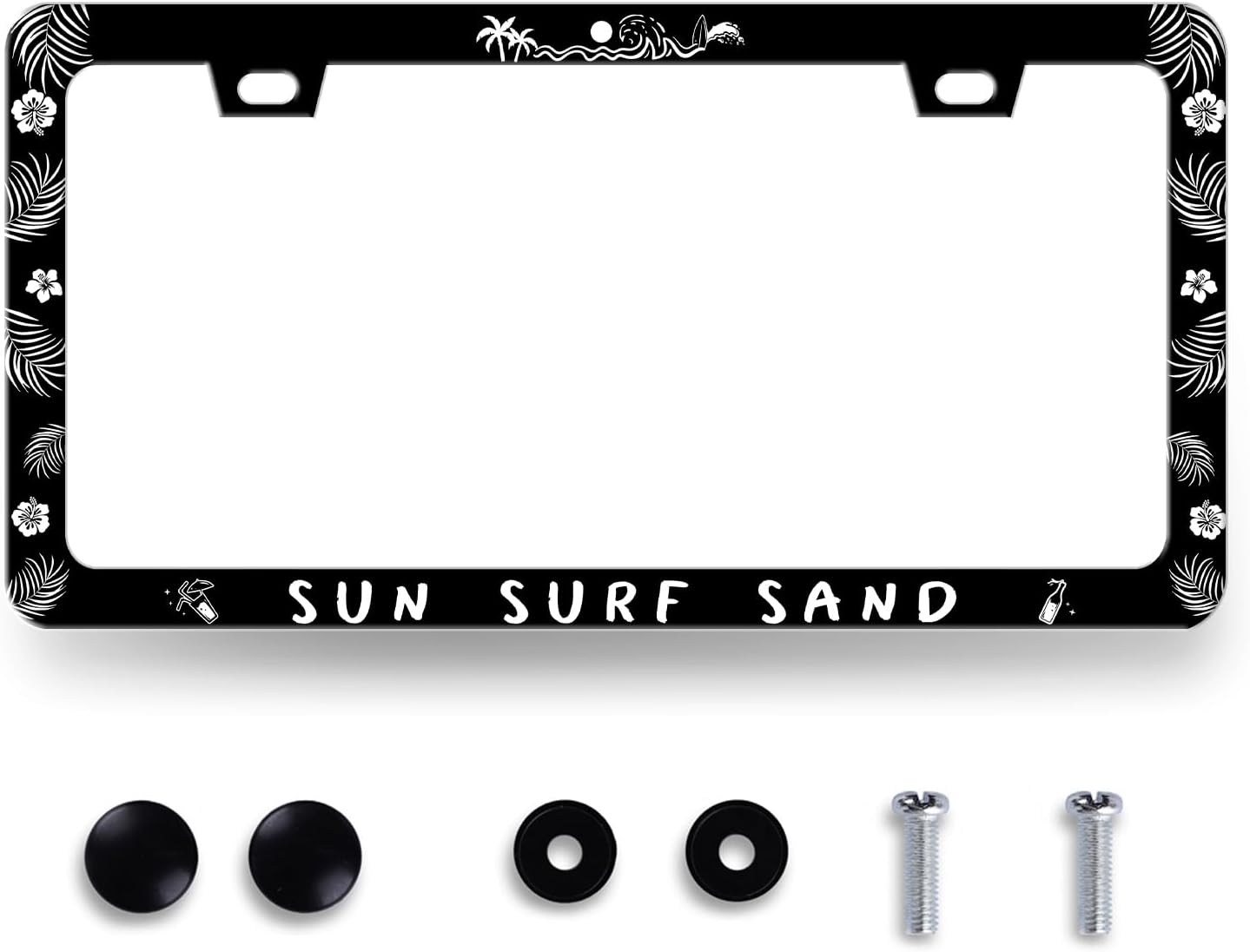 Hawaii License Plate Frame Tropical Hibiscus Sun Surf Sand License ...