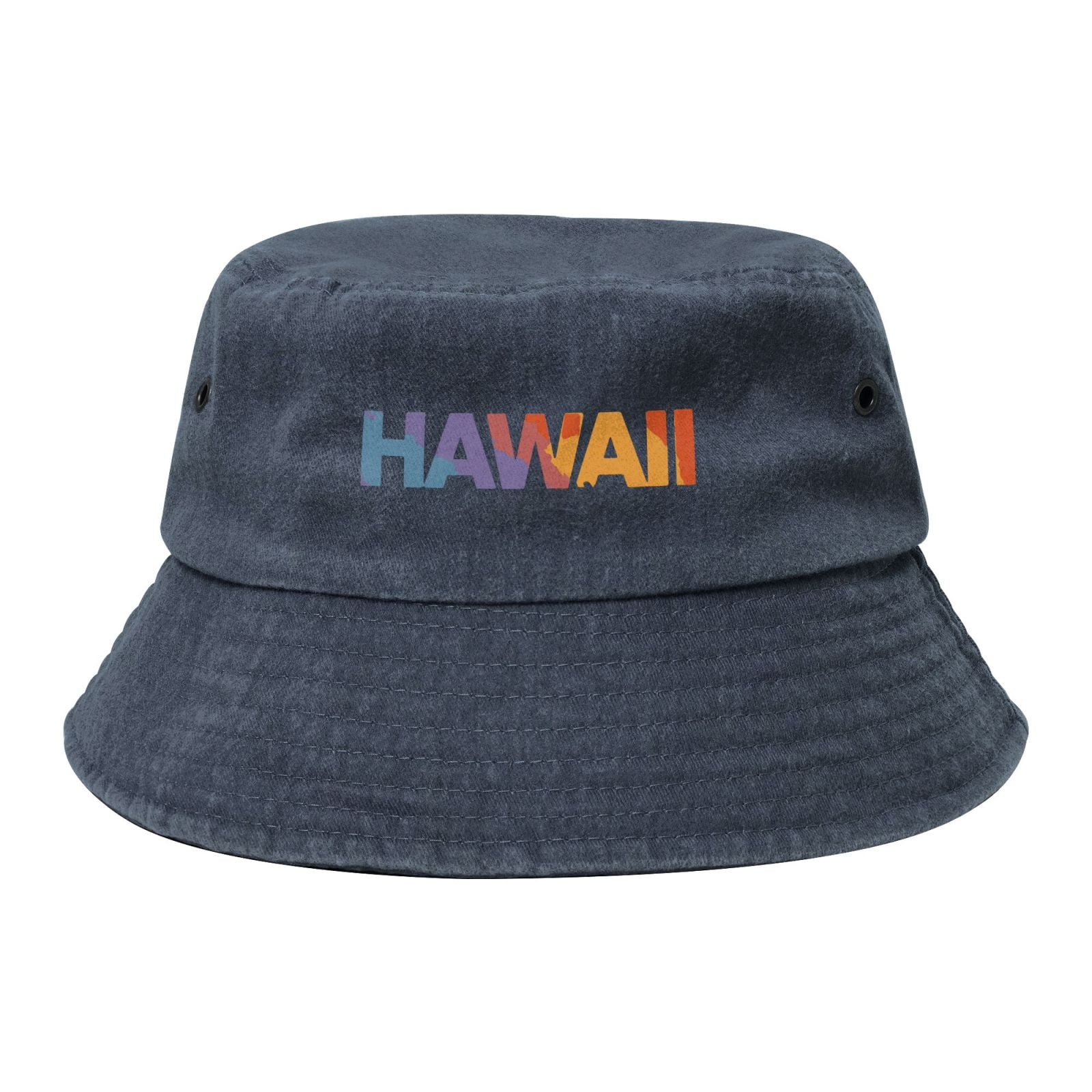 Hawaii Logo Washed Bucket Hat For Men Women Denim Bucket Hat Sun Hat ...