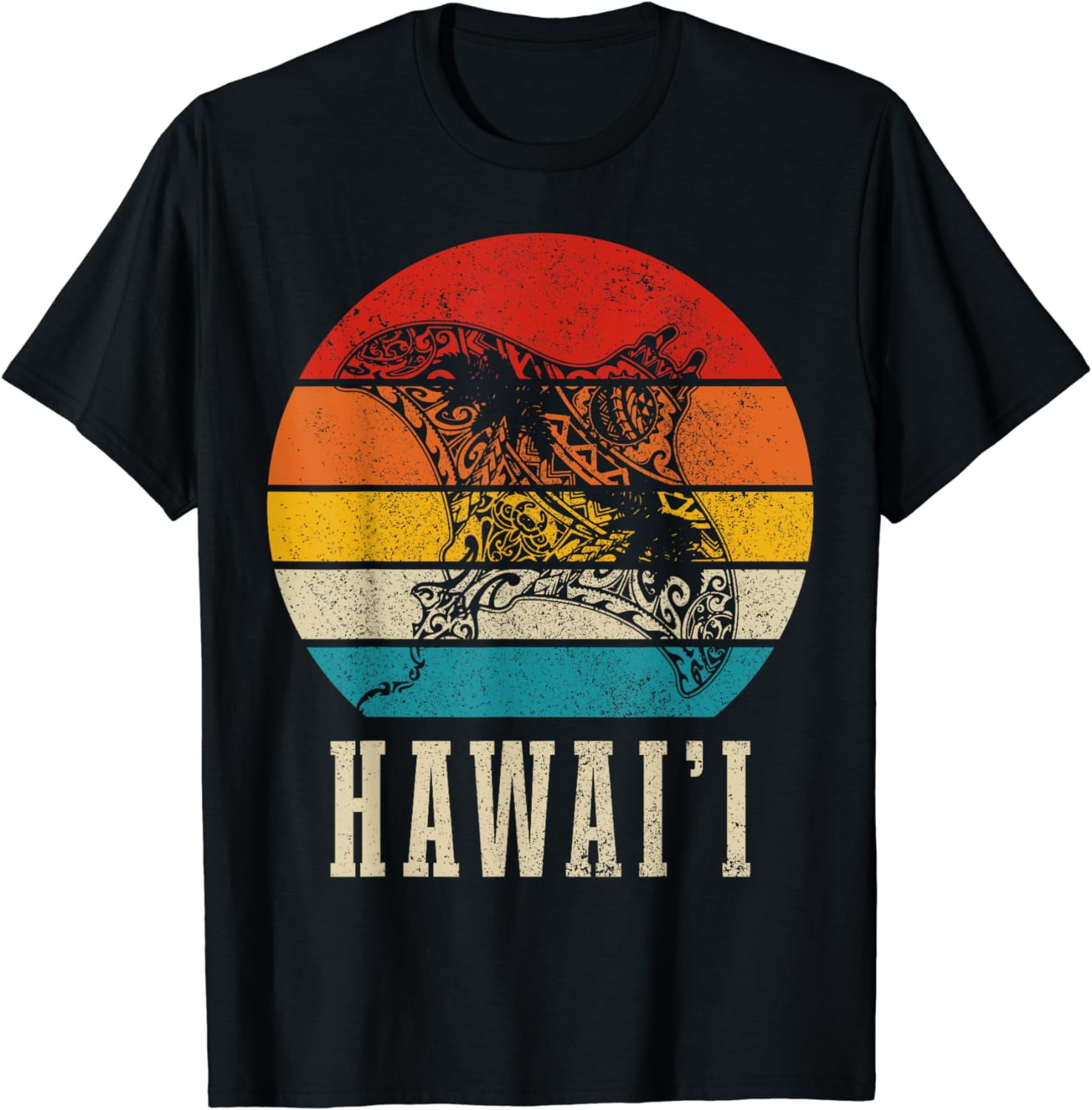 Hawaii Manta Ray Vintage Tribal Hawaiian Islands Surf Surfer T-Shirt ...