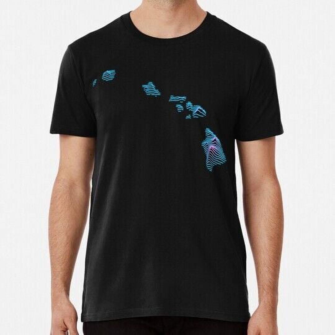 Hawaii Map Art Joy Plot Topography S to 5XL Made in the USA T-Shirt ...
