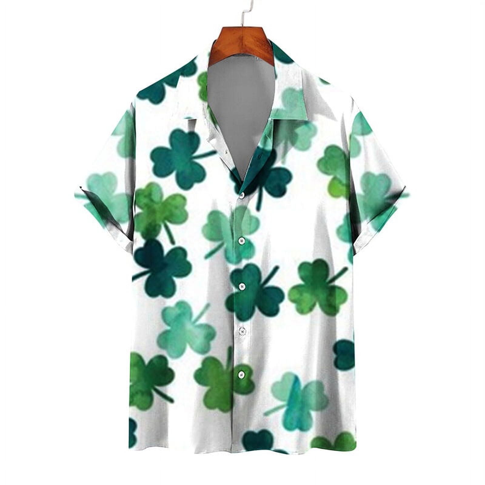 Hawaii Men's Beach Shirts Men Women Couple's Shirt Four-leaf Clover 3d ...