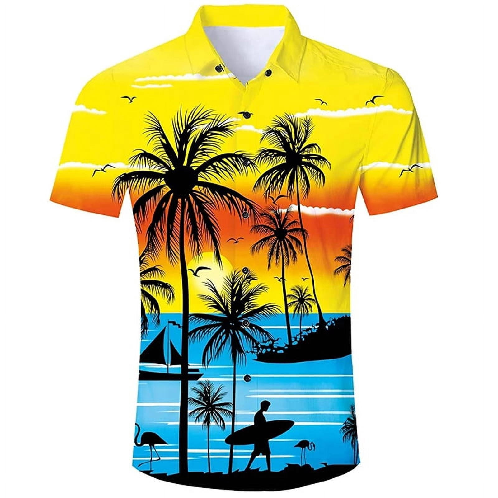 Hawaii Men's Shirts Summer Beach Casual Sunflower 3d Print y2k Tops ...