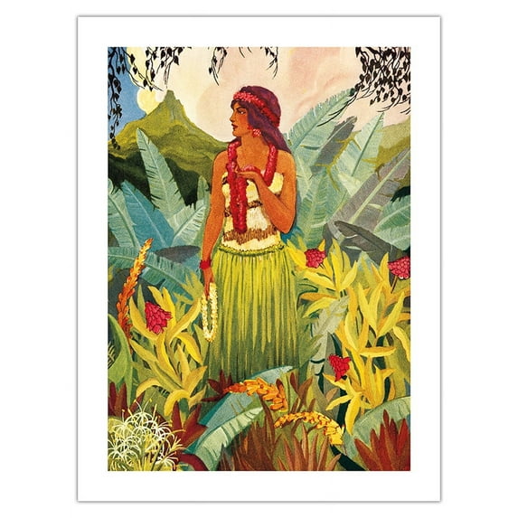 Hawaii Nei - Cover Frontispiece from the book Hula Moons - From an ...