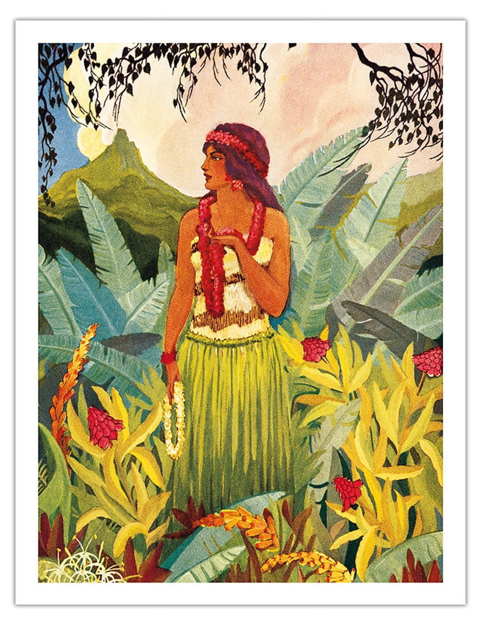 Hawaii Nei - Cover Frontispiece from the book Hula Moons - From an ...