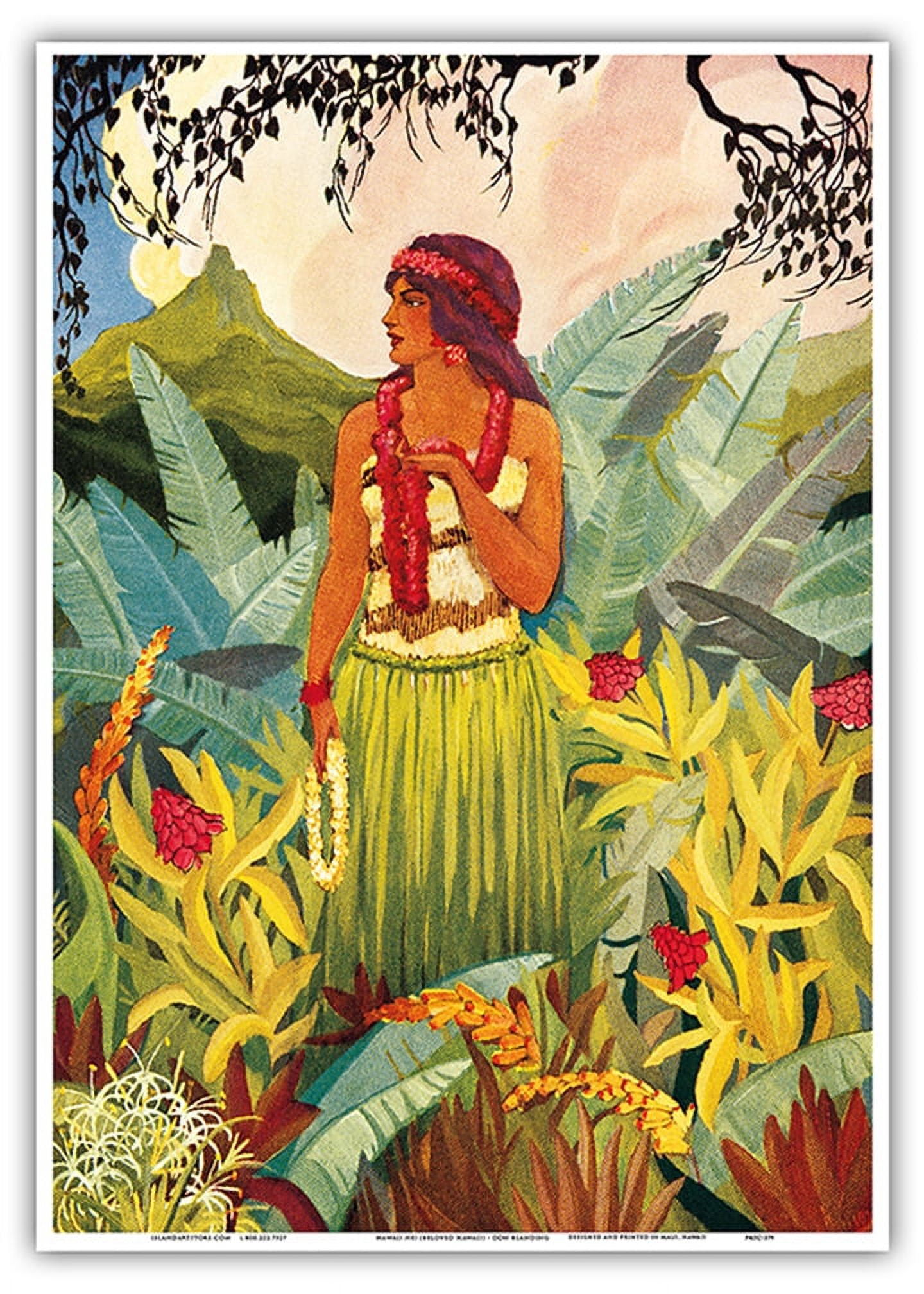 Hawaii Nei - Cover Frontispiece from the book Hula Moons - From an ...